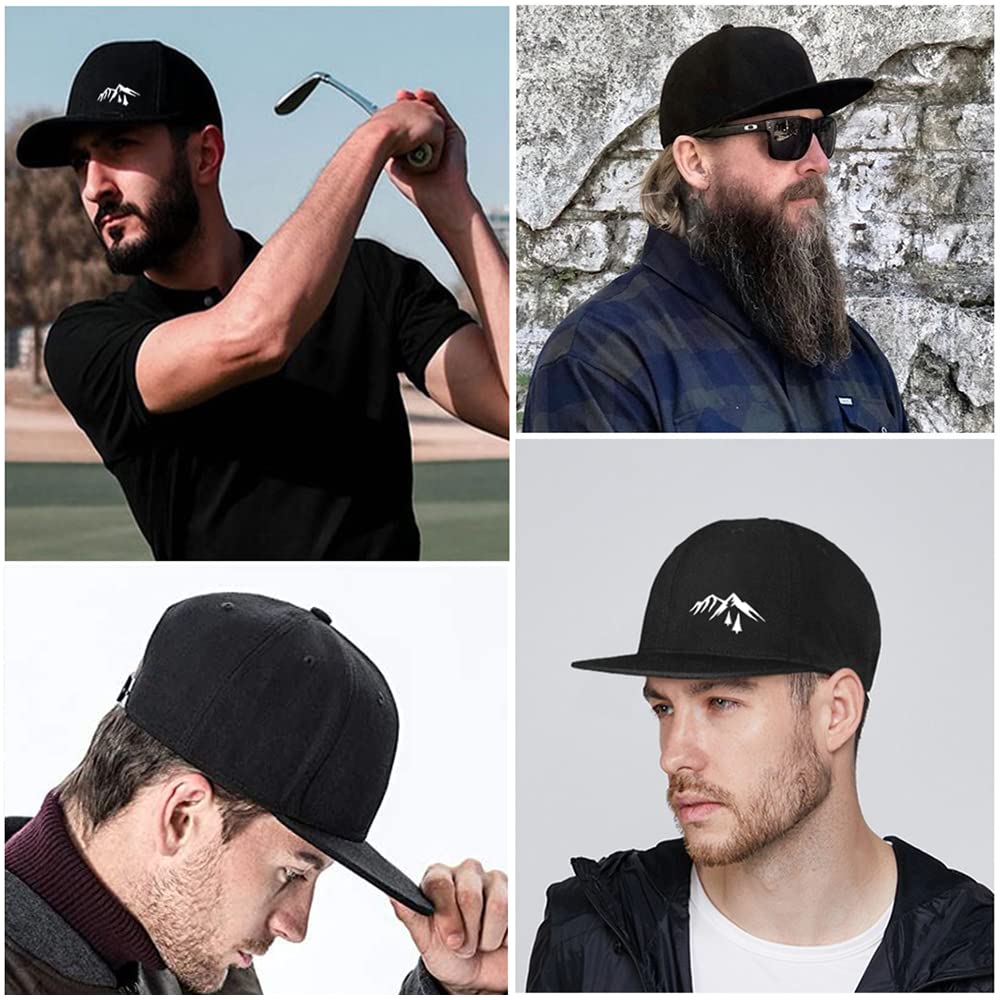 Tijeyi Snapback Hats for Men Flat Bill Mens Snap Backpack Trucker Hat Black Caps Boys