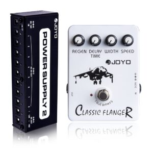 joyo jf-07 classic flanger pedal bundle with jp-02 dc 9v 18v pedal power supply