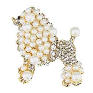 divine nine depot sparkling pretty poodle faux pearl and crystal rhoyal brooch (gold tone) 2.25 inches d9d852 0