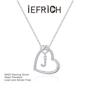 IEFRICH Initial Necklaces for Women - Girls Gifts Heart Necklace Sterling Silver Necklace Initial Necklaces for Women Necklaces for Girls Jewelry for Teen Girl Gifts Initial Necklace-A