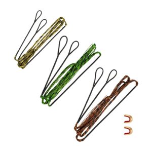 deerseeker archery bowstring set with 2 nocking points dacron recurve bow string replacement 12, 14, 16 strands for traditional longbow bow shooting 48-70 inches