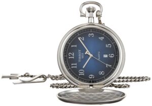 tissot unisex-adult savonette 316l stainless steel case quartz pocket watch, grey, stainles steel (t8624101904200)