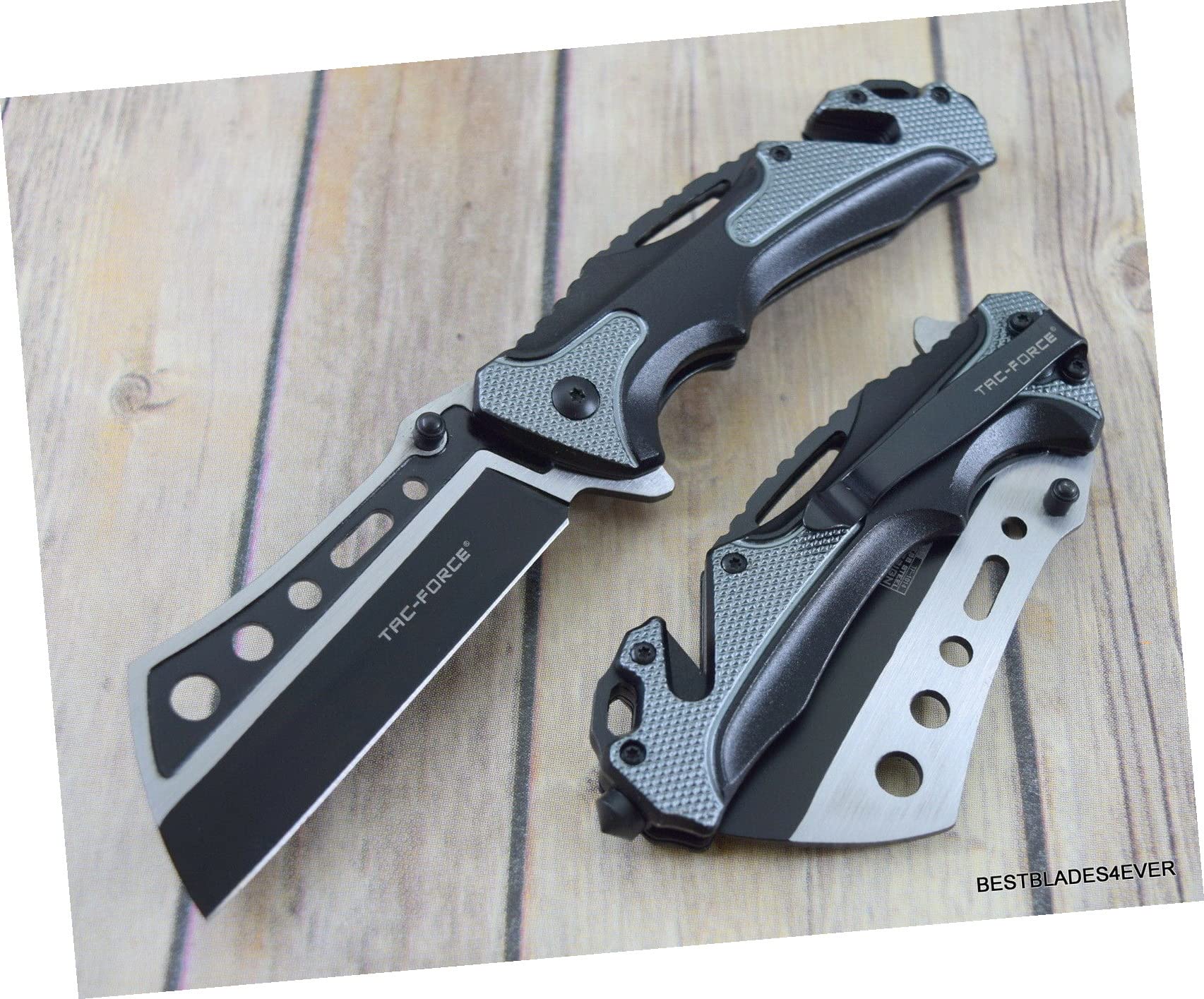 8 Inch Tactical Rescue Open Folding Pocket Knife With Clip Outdoor Survival Hunting Knife by Survival Steel