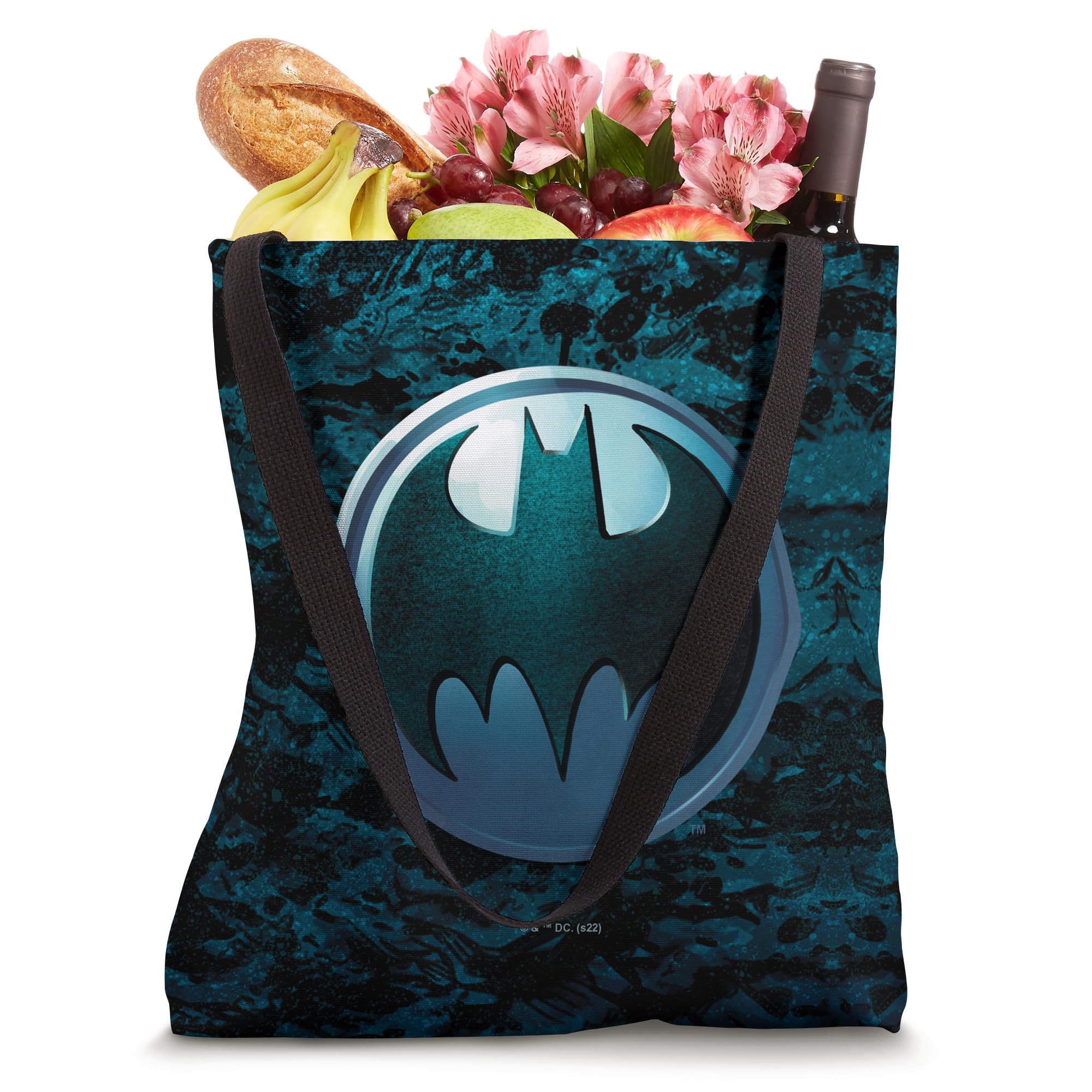 Batman Bat Logo on Cave Wall Tote Bag