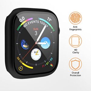 Mugust 3 Pack Case for Apple Watch Series 3 38mm Hard PC Case with Tempered Glass Screen Protector Waterproof Anti-Scratch HD Ultra-Thin Full Protective Cover for iWatch 38mm (Black)