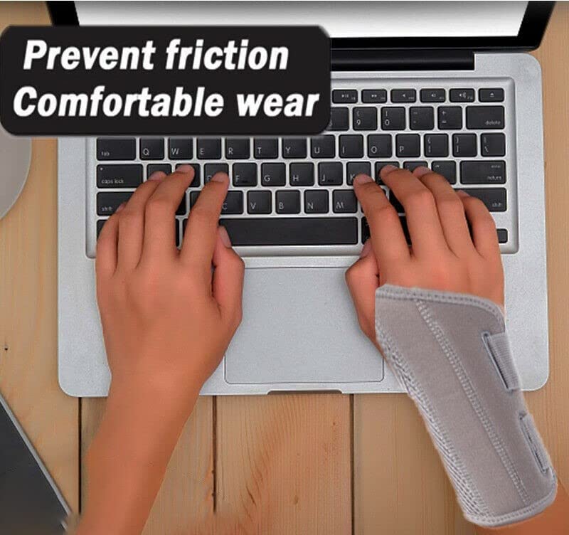 Left Wrist Brace for Carpal Tunnel, Compression Sleeve Adjustable Straps, Right Left Hand for Men Women, Night Wrist Sleep Supports Splints Arm Stabilizers, Suitable for Arthritis, Pain, Relief, Tendonitis, Wrist Pain, Sprain, Sport (Left Hand-Gray, Large