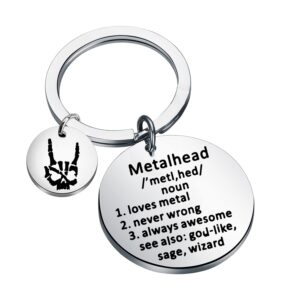 tiimg metalhead keychain gift heavy metal band fan gift heavy metal rocker gift metal fan gift (metalhead us)