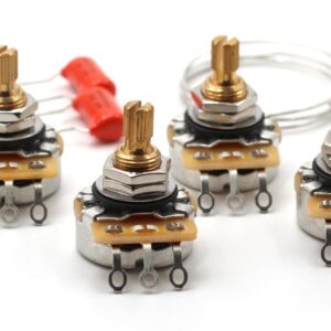 (4) TAOT CTS 500K SHORT SPLIT Shaft Potentiometers + (2) Orange Drop .022 Capacitors for Electric Guitar