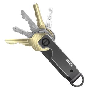 the ridge key organizer - compact metallic key holder | minimalist innovative keyholder | smart keychain secures 2-6 keys (aluminium gunmetal)