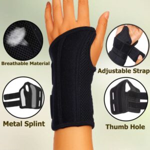 Left Wrist Brace for Carpal Tunnel, Compression Sleeve Adjustable Straps, Right Left Hand for Men Women, Night Wrist Sleep Supports Splints Arm Stabilizers, Suitable for Arthritis, Pain, Relief, Tendonitis, Wrist Pain, Sprain, Sport (Left Hand-Gray, Large