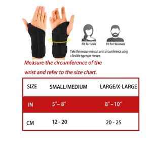 Left Wrist Brace for Carpal Tunnel, Compression Sleeve Adjustable Straps, Right Left Hand for Men Women, Night Wrist Sleep Supports Splints Arm Stabilizers, Suitable for Arthritis, Pain, Relief, Tendonitis, Wrist Pain, Sprain, Sport (Left Hand-Gray, Large