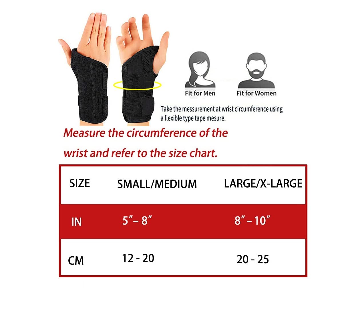 Left Wrist Brace for Carpal Tunnel, Compression Sleeve Adjustable Straps, Right Left Hand for Men Women, Night Wrist Sleep Supports Splints Arm Stabilizers, Suitable for Arthritis, Pain, Relief, Tendonitis, Wrist Pain, Sprain, Sport (Left Hand-Gray, Large