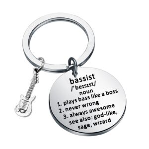 tiimg bassist essential keychain gift bass guitar player gift rock band bassist gift bass player definition keychain (bassist us)