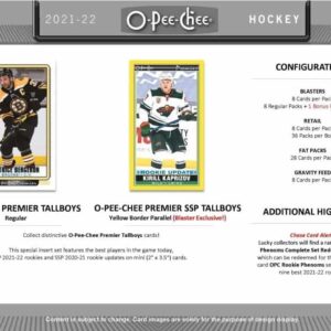 2021 2022 Upper Deck O Pee Chee Hockey Series Sealed Blaster Box of Packs with Chance for Short Printed Rookies and Stars plus Blaster EXCLUSIVE Yellow Bordered Tallboys