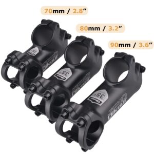 YAPJEB 31.8 Handlebar Stem Riser 35 Degree Bike Stem 70mm 80mm 90mm Bicycle Stem MTB Stem for Mountain Bike Road Bike BMX MTB (31.8 x 70mm)