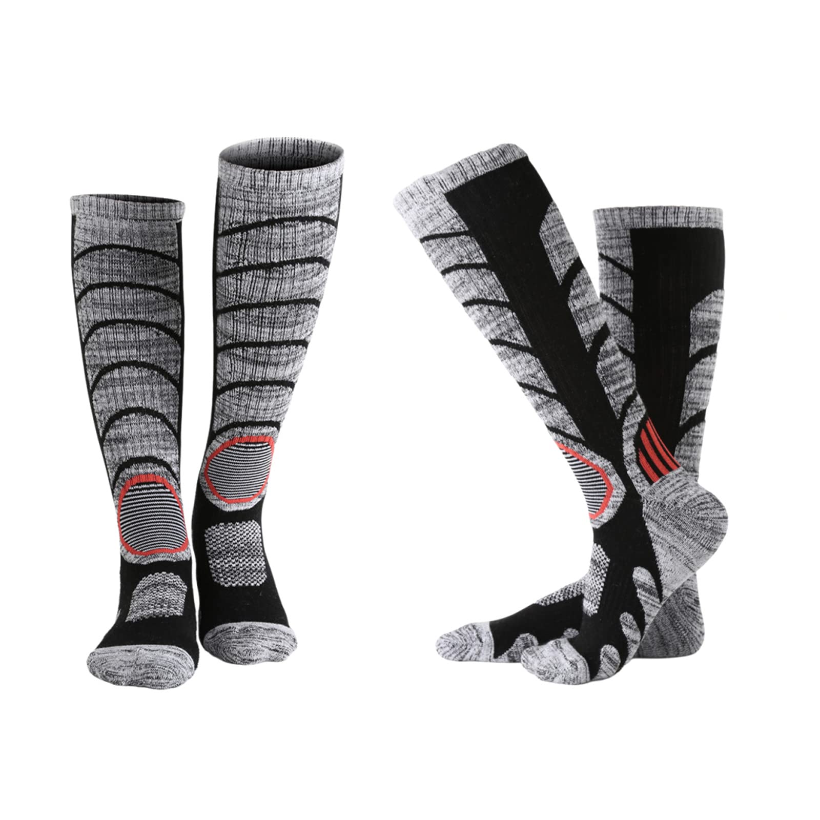 JJZS 2-Pair Winter Thermal Socks for Women Men, Cold Weather Warm Boot Socks for Outdoor Work, Running, Snowboarding, Skiing Warming Calf Socks Extreme Cold