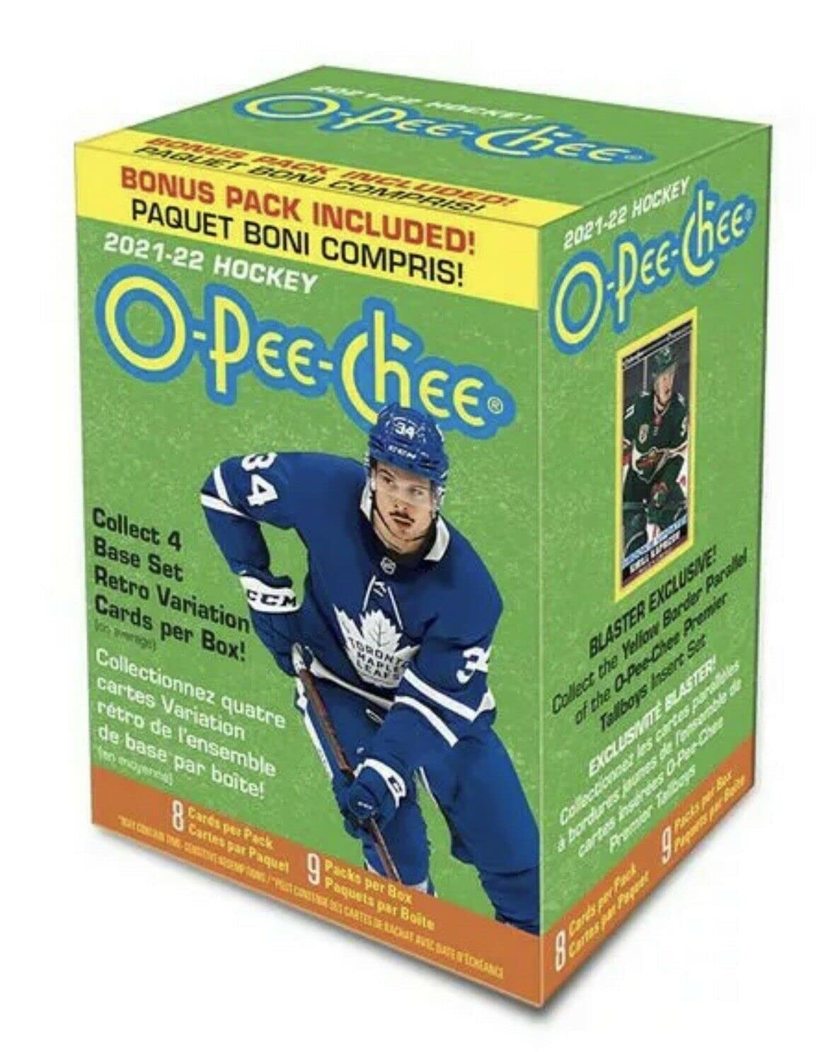 2021 2022 Upper Deck O Pee Chee Hockey Series Sealed Blaster Box of Packs with Chance for Short Printed Rookies and Stars plus Blaster EXCLUSIVE Yellow Bordered Tallboys