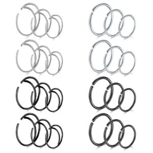 d.bella nose rings hoops stainless steel hoop nose rings for women 12mm 10mm 8mm nose hoops nose piercing jewelry hoop in black silver