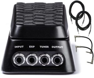 briskdrop dunlop dvp3 volume (x) pedal bundle with 2 instrument cables and 2 patch cables