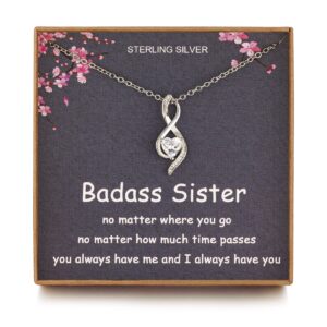 milepostjew thank you for being my badass sister - unique badass tribe necklace jewelry friendship sister gifts from sister for women best friends group with gift box