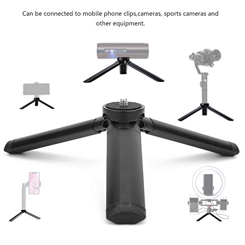 Desktop Tripod, Aluminum Alloy Compact Portable Action Camera Stand Easy to Store for Sports Cameras for Mobile Phone Clips