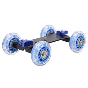 xirfuni mini dolly skater car, silicone wheels adjustable camera slider car, for dslr camcorder