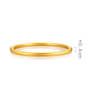 CHOW SANG SANG Cultural Blessings 999.9 24K Gold Price-by-Weight Gold Bangle Bracelet 93232K (Gold, 08 Wrist size 15-16cm)