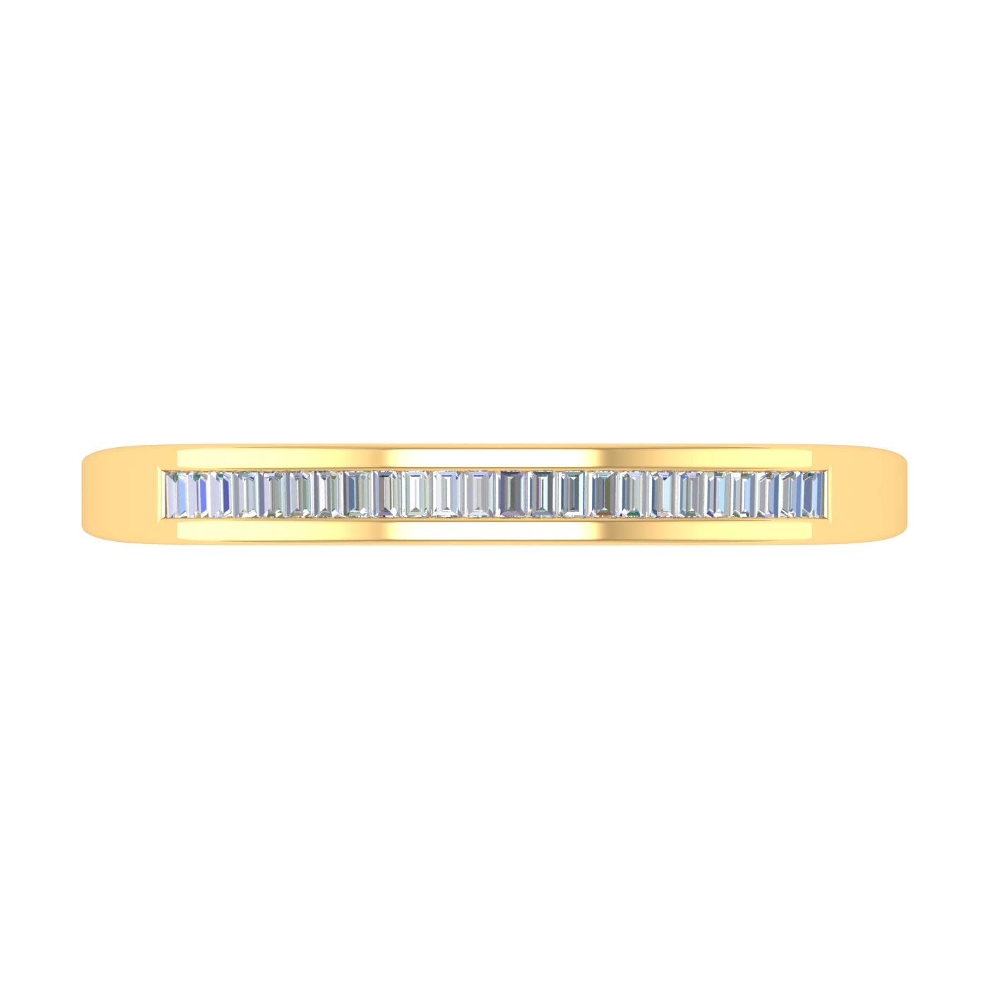 14K Yellow Gold Classic Channel Set Baguette Diamond Wedding Band (0.15 Carat) (Ring Size 10)