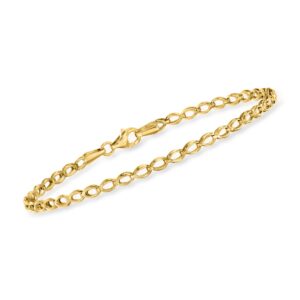 rs pure by ross-simons 14kt yellow gold oval-link bracelet. 7 inches