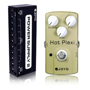 joyo jf-32 hot plexi distortion pedal bundle with jp-02 dc 9v 18v pedal power supply