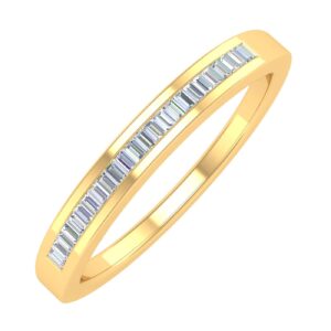 14k yellow gold classic channel set baguette diamond wedding band (0.15 carat) (ring size 10)