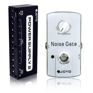 joyo jf-31 noise gate pedal bundle with jp-02 dc 9v 12v 18v 10-outputs pedal power supply