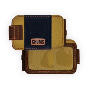 chums bandit unisex-adult bi-fold polyester wallet – slim reversible card, id and money holder (orange/tan/navy), magenetic