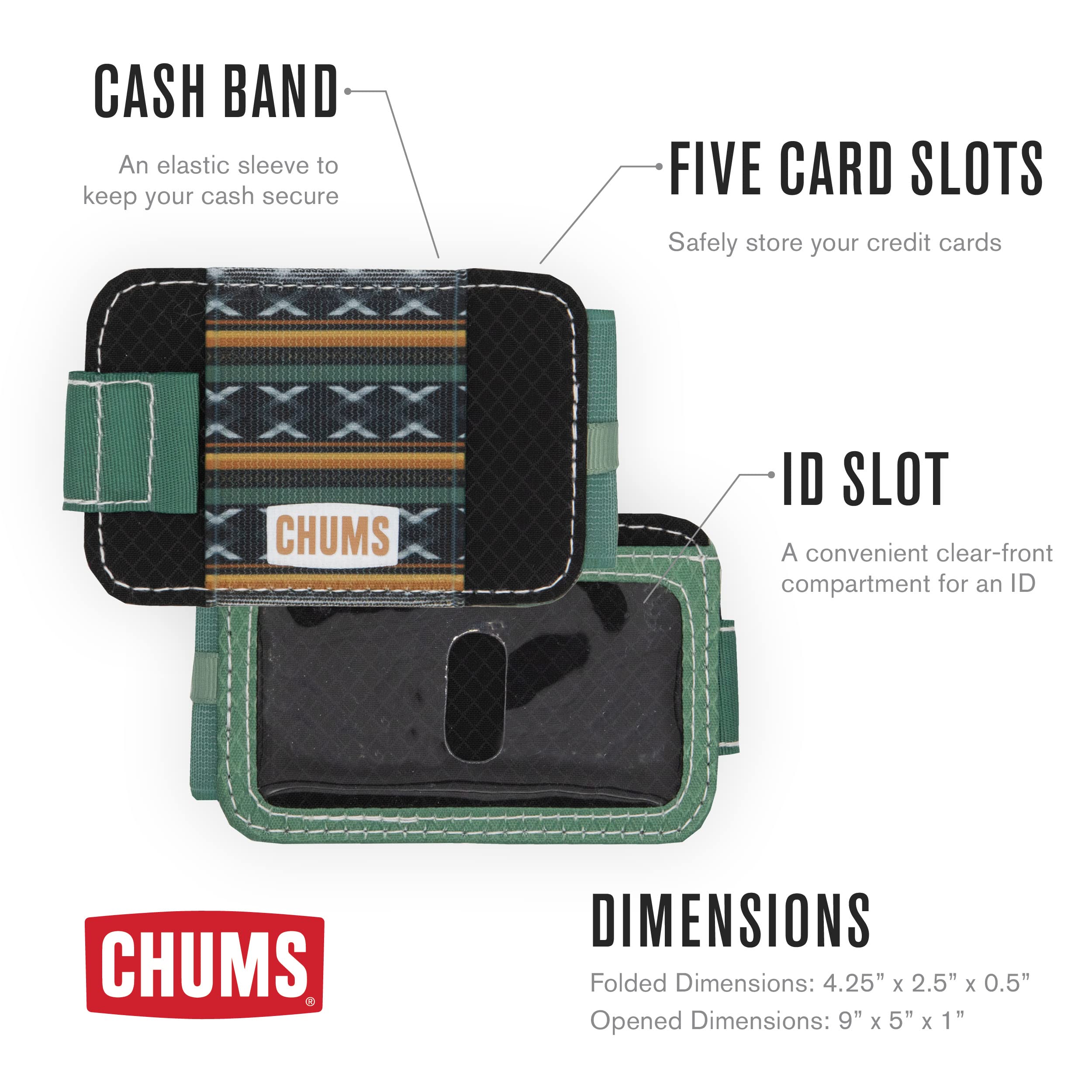 Chums Bandit unisex-adult Bi-Fold Polyester Wallet – Slim Reversible Card, ID and Money Holder (Orange/Tan/Navy), magenetic