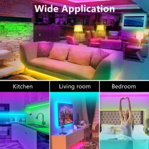 GUPUP WiFi Led Lights 100 ft, Tuya Smart App Controlled Led Strip Lights, Work with Alexa and Google Assistant Devices, Voice Control Light Strip,Music Sync,Color Changing Led Lights,Back to School