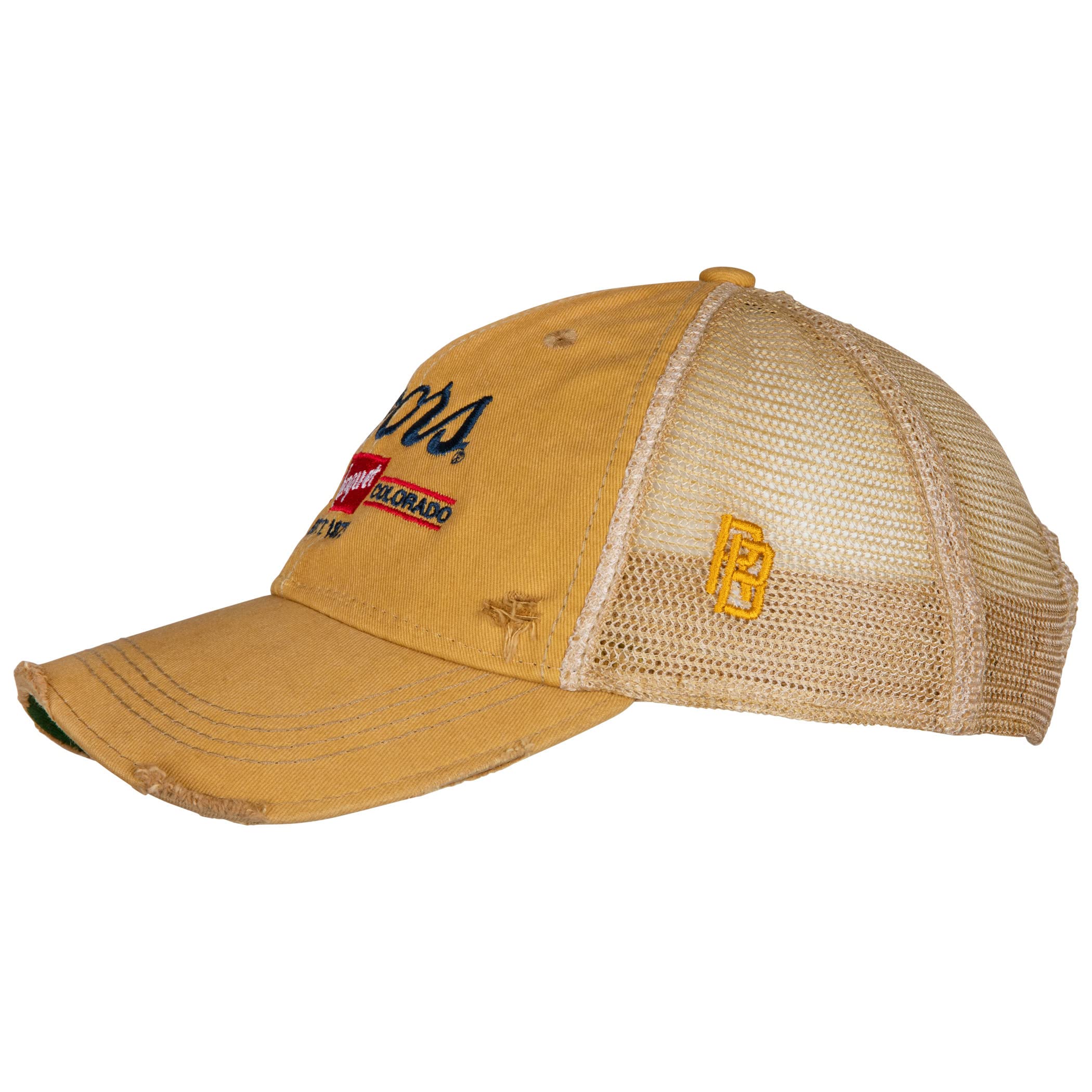 Coors Banquet Logo Patch Distressed Tea-Stained Adjustable Hat, One Size