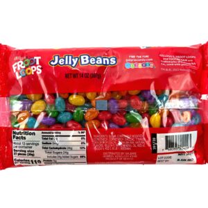 Froot Loop Flavored Gourmet Jellybeans, Bulk Multicolored Fruit Cereal Flavored Jelly Beans, Candy Basket Fillers, 12 Ounces