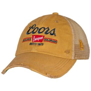 coors banquet logo patch distressed tea-stained adjustable hat, one size