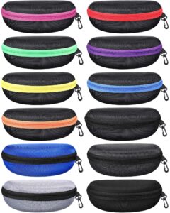 weewooday 12 pack hard shell sunglasses case shell eyeglassesc travel portable for men women (eva)