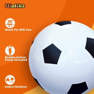 WALIKI Jumbo Soccer Ball | Giant and Inflatable | Huge 30" in Diameter - Durable Massive Soccer Ball | Pump Included