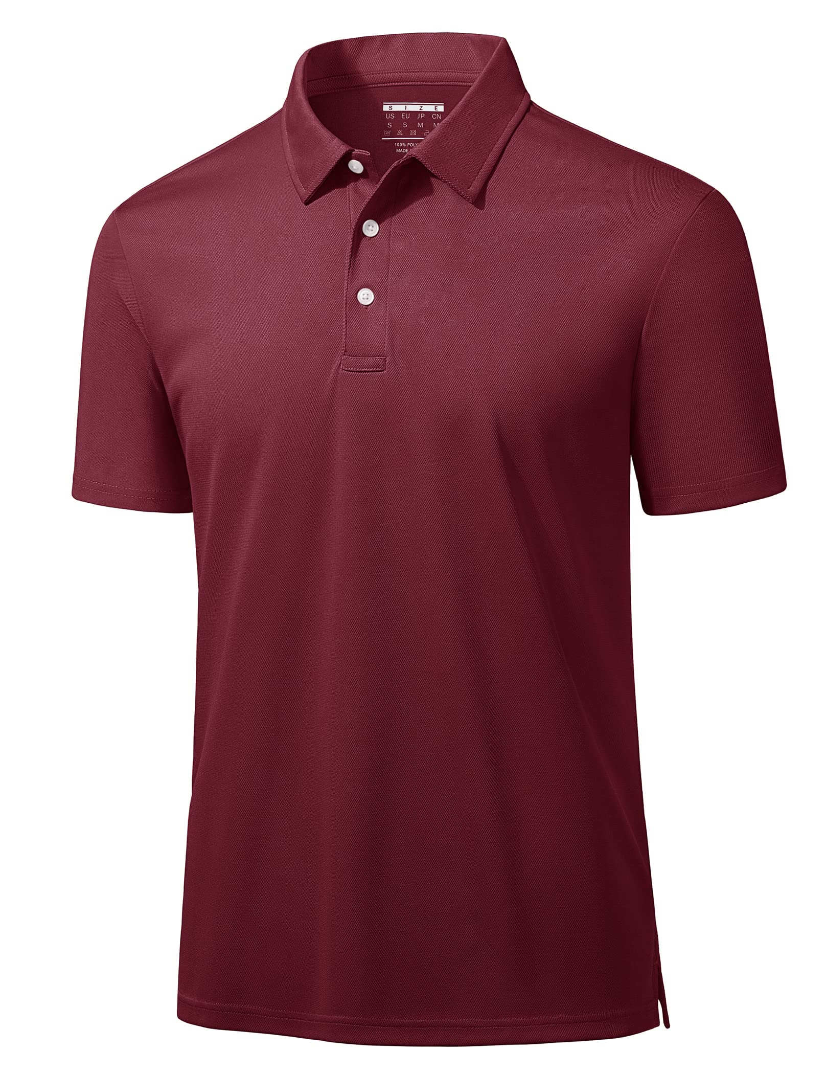 MAGCOMSEN Short Sleeve Polo Shirts for Men Quick Dry Polo Shirt Golf Polo Shirts Work Shirts Athletic Fall Shirts Golf Shirts Wine