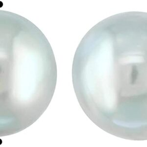 .925 Sterling Silver AAAA 7-8mm Natural Blue Round Japanese Akoya Cultured Pearl Solitaire Pushback Stud Earrings Natural Blue Color