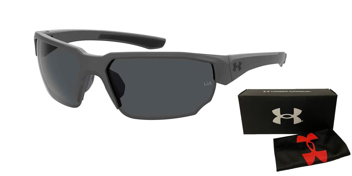 Under Armour Blitzing UA0012/G/S 0R6S/IR 70MM Grey/Black/Grey Special Shape Sunglasses for Men + BUNDLE With Designer iWear Eyewear Kit