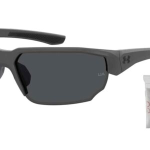 Under Armour Blitzing UA0012/G/S 0R6S/IR 70MM Grey/Black/Grey Special Shape Sunglasses for Men + BUNDLE With Designer iWear Eyewear Kit