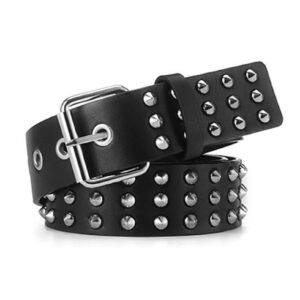 idopy women men gothic punk rivet nickel pyramid studded faux leather belt (studs)