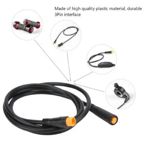 87cm Electric Bike Thumb Throttle Cable,Waterproof Female to Male 3 Pin Extension Cable E-Bike Accessory