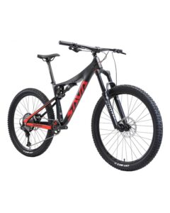 savadeck carbon fiber mountain bike dual suspension bicycle,17'' carbon frame 27.5'' wheel adult mountain bicycle with m6100 12 speed soft tail all mountain/trail mtb, black red 29x19''