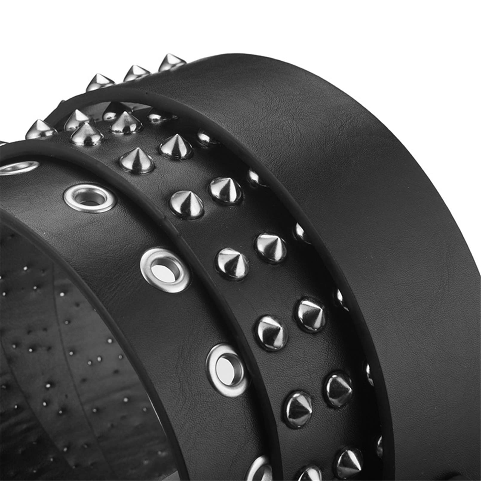 Idopy Women Men Gothic Punk Rivet Nickel Pyramid Studded Faux Leather Belt (Studs)