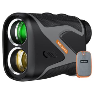 1100 yards golf rangefinder with slope, wblamic laser range finder for golfing & hunting with flag pole lock vibration, 6x magnification, rechargeable, ip54 water & dustproof