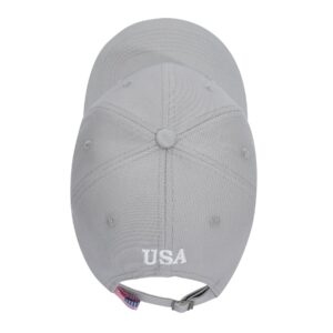 American Flag Hat Men Women Adjustable USA Baseball Cap Low Profile Plain Dad Hat Outdoor Ball Cap Gray